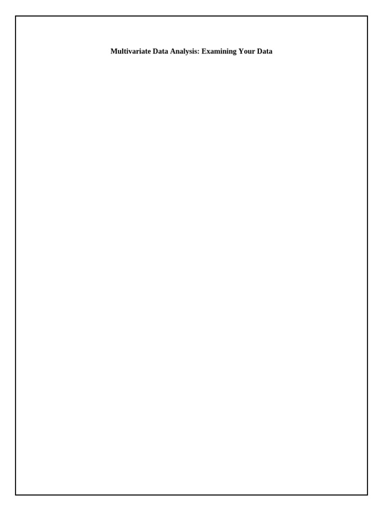 Multivariate Data Analysis Pdf