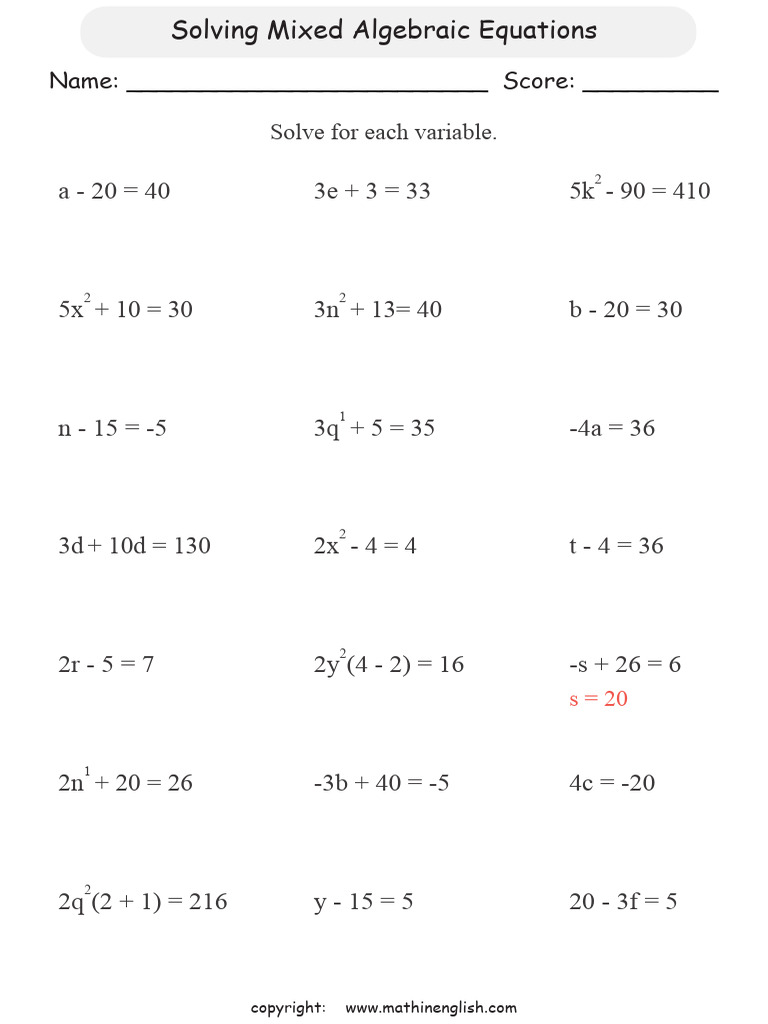 Mixed Equations P6 | PDF
