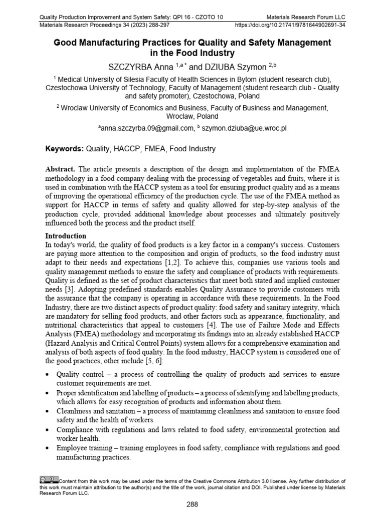 Good Manufacturing Practices For Quality and Safet | PDF | Hazard ...