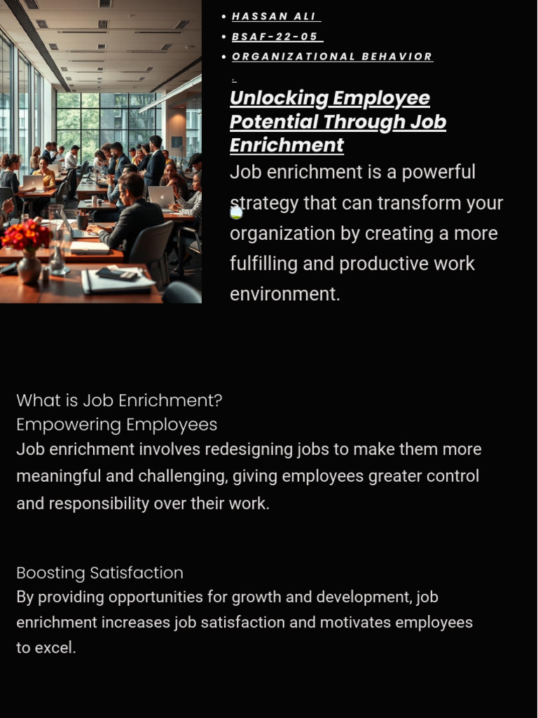 Unlocking Employee Potential Through Job Enrichment - PDF 20250113 ...