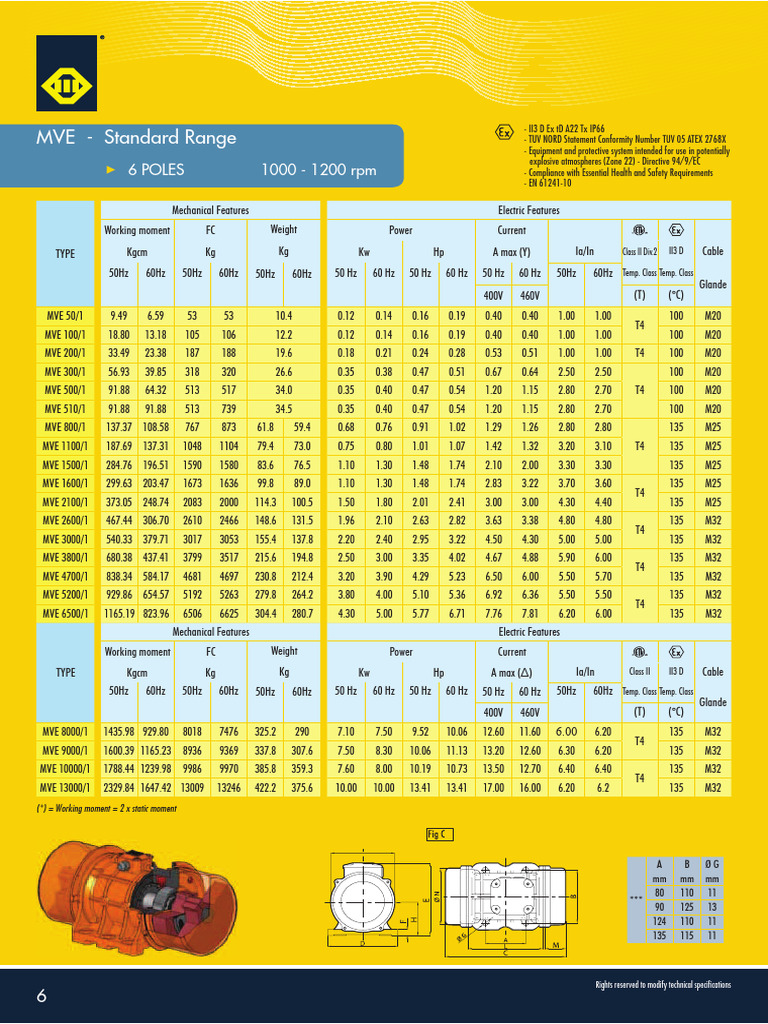 Vibratingmotors Mve 6 Pole | PDF