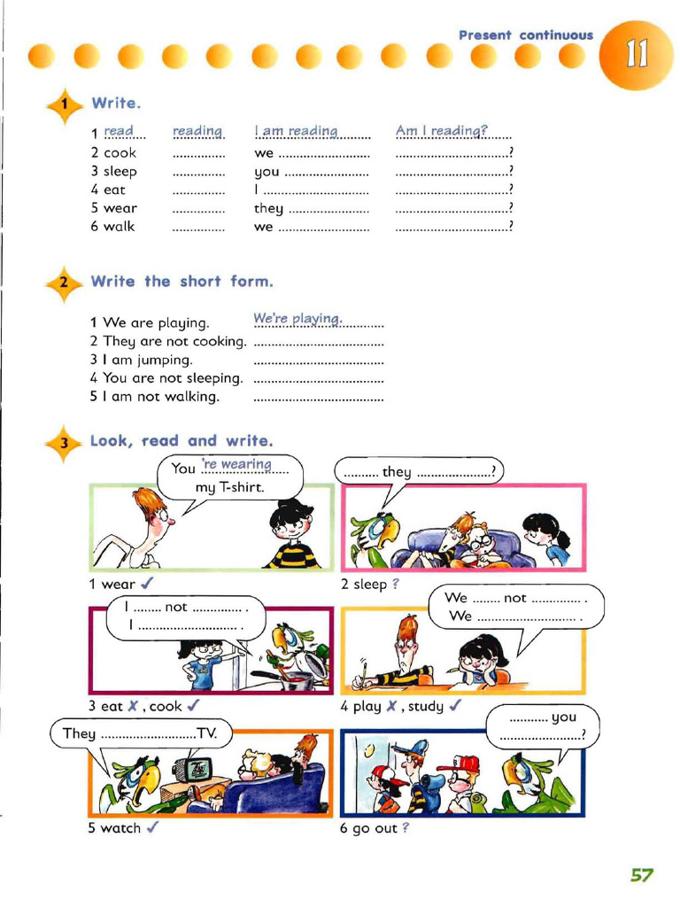 Present Continuous Practice Guide | PDF