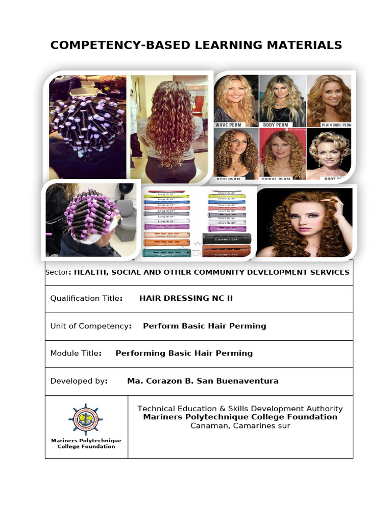 Performing Basic Hair Perming Module | PDF | Hair Loss | Hair