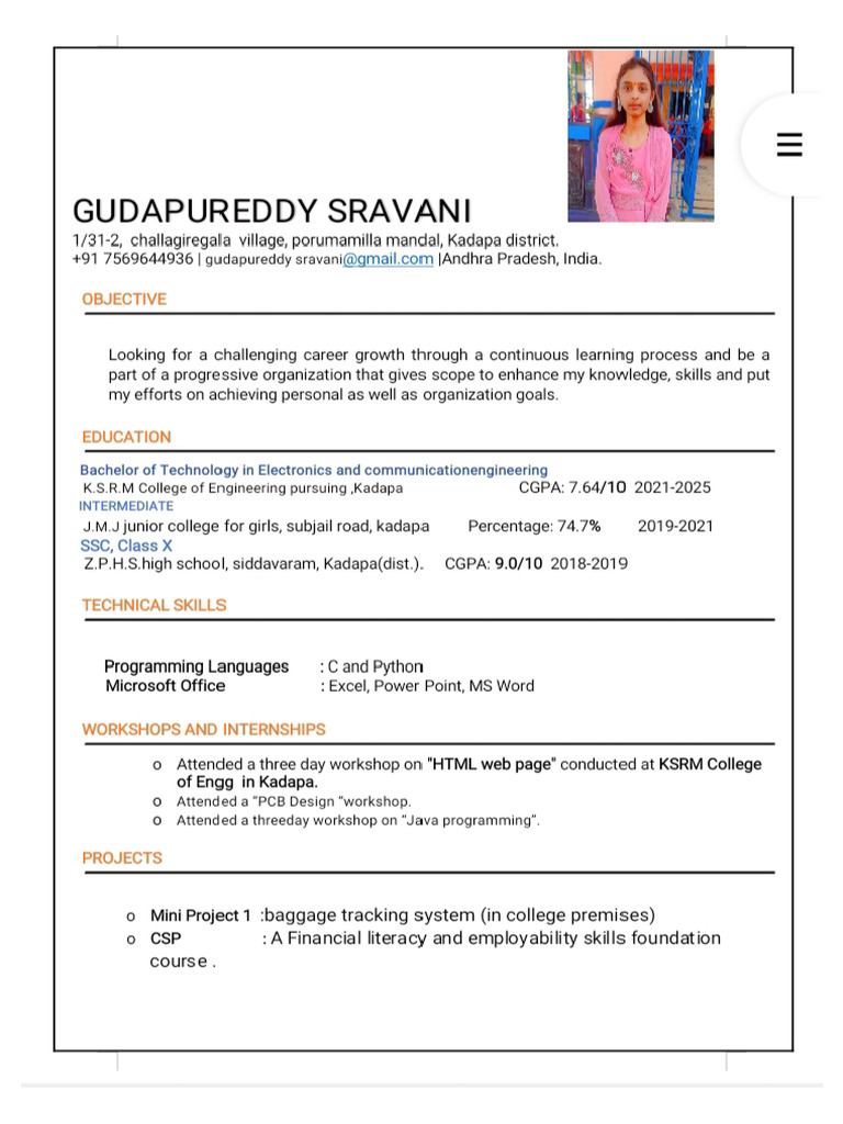 Sravani Resume | PDF