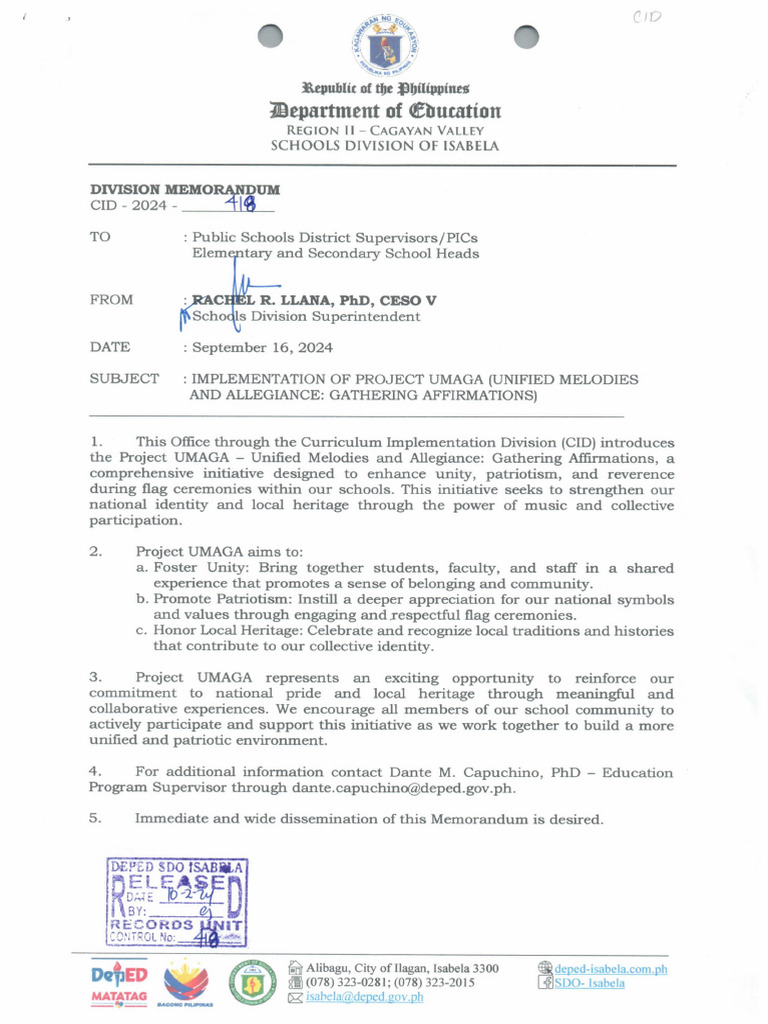 Project Umaga Memo Only | PDF