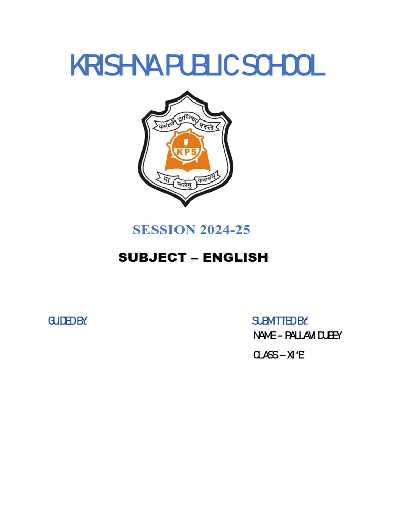 English Curriculum for Class XI 2024-25 | PDF
