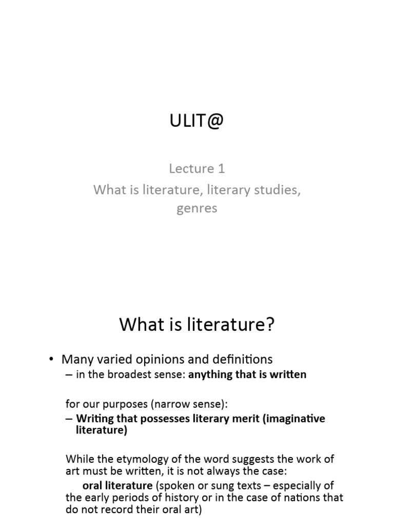 1. What is literature | PDF | Genre | Literary Criticism