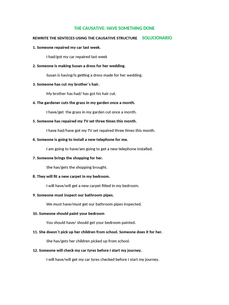 The Causative (Exerc) (Soluc) | PDF