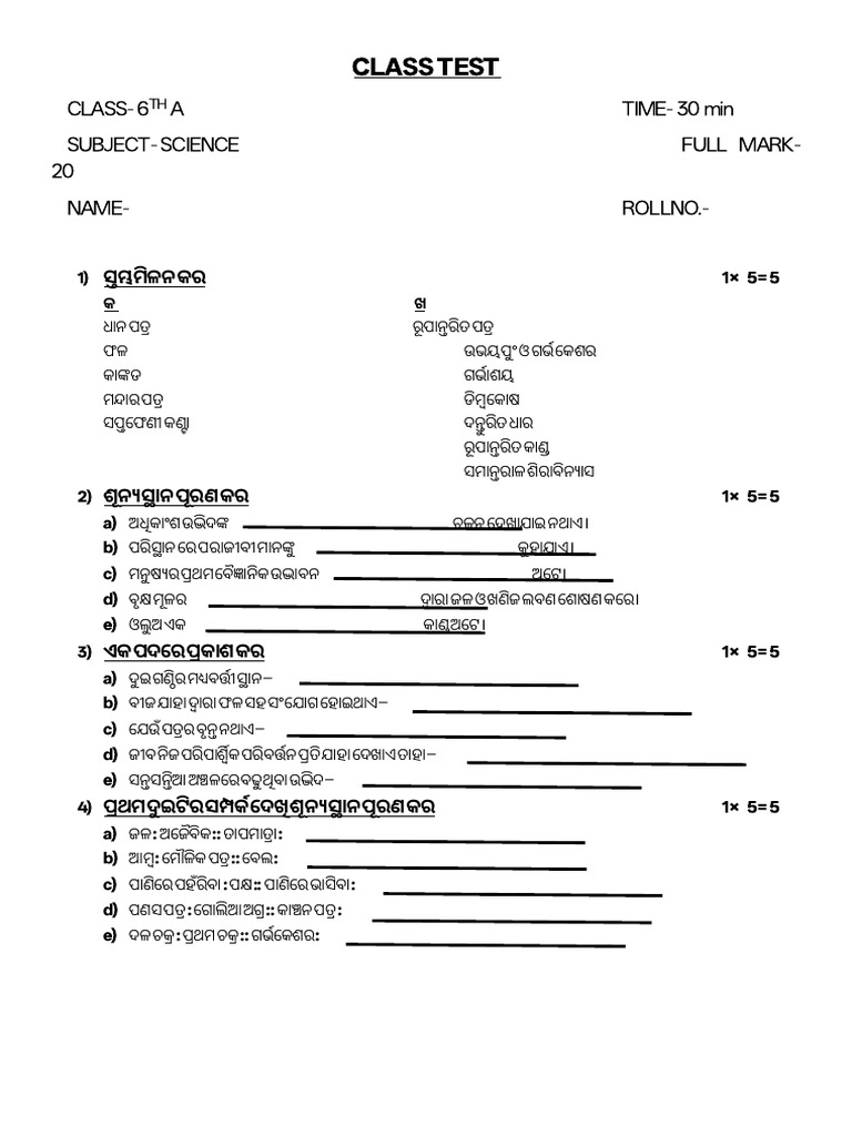 Classtest GH | PDF