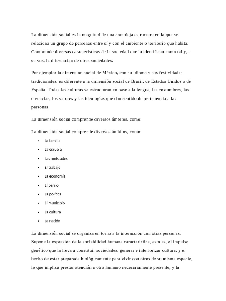 Dimensión Social | PDF