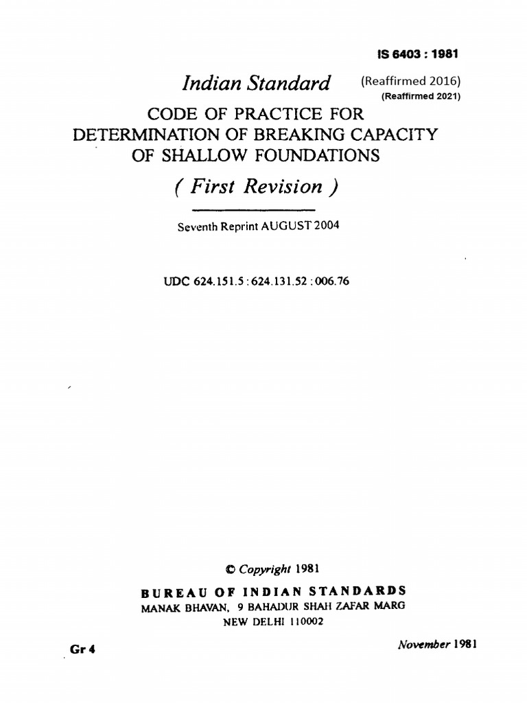 IS 6401 Calculation of SBC | PDF | Natural Materials | Earth Sciences