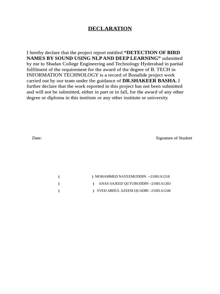 Common Decalaration | PDF