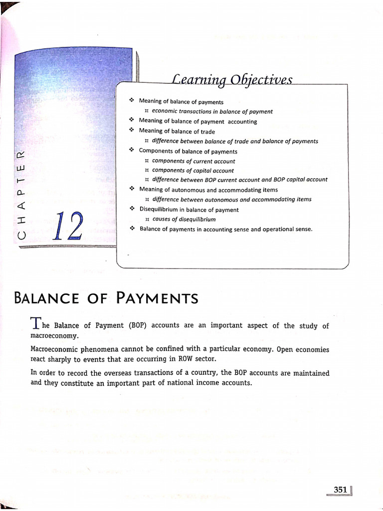 Macroeconomics-Balance of Payments (Bop) | PDF