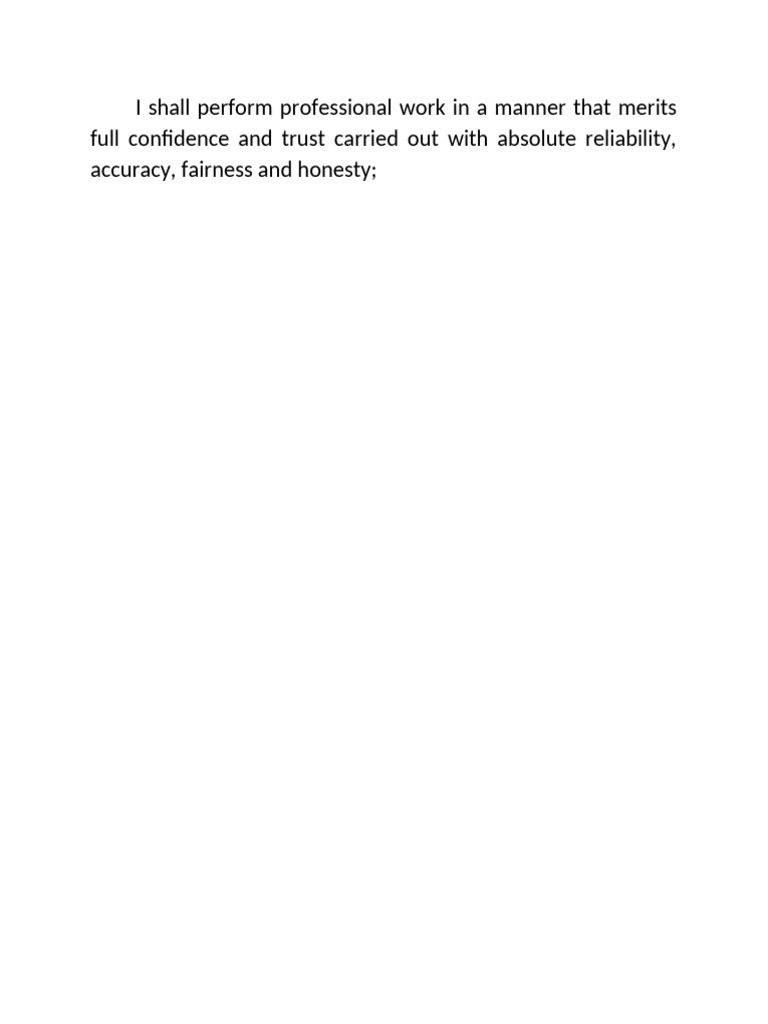 Professional Work Ethics and Standards | PDF