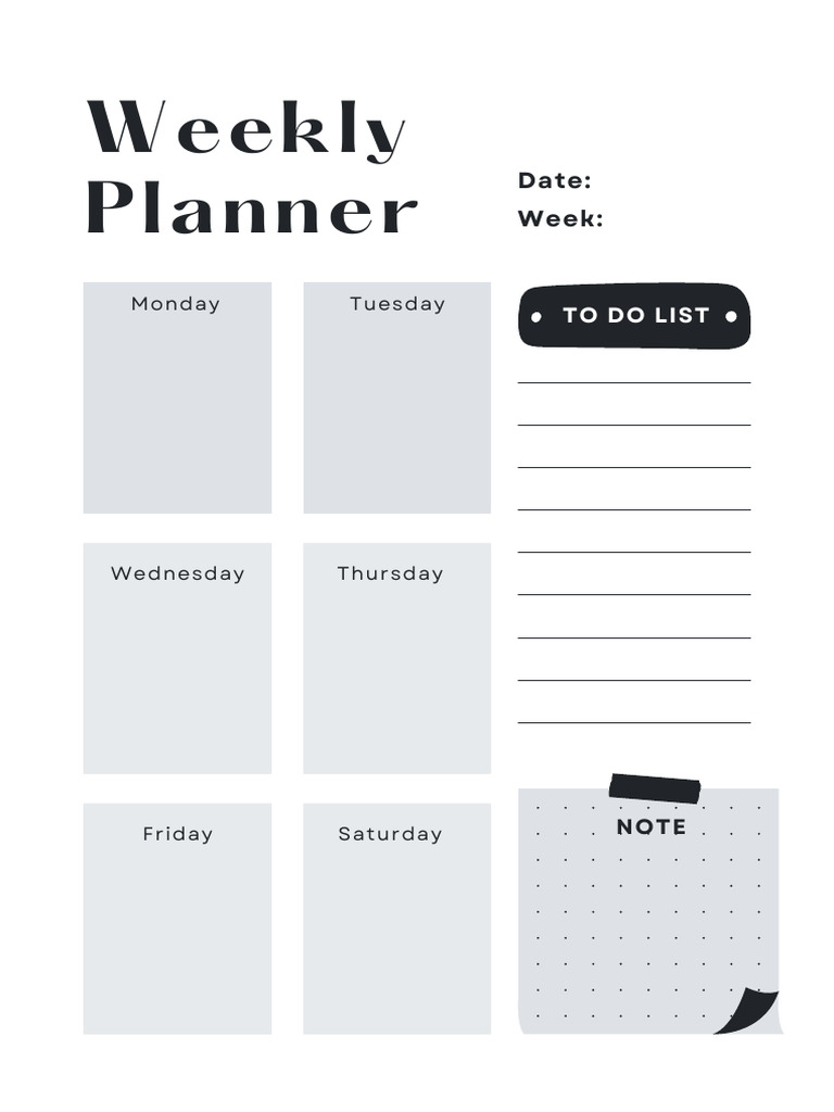 Weekly Schedule Planner | PDF