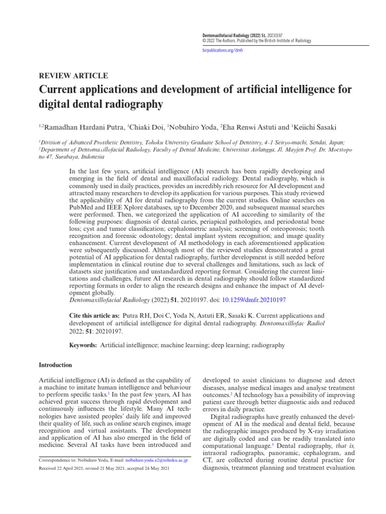 dmfr.20210197 | PDF | Machine Learning | Artificial Intelligence