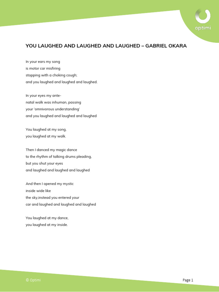 You laughed and laughed and laughed Impaq additional notes 1 | PDF ...