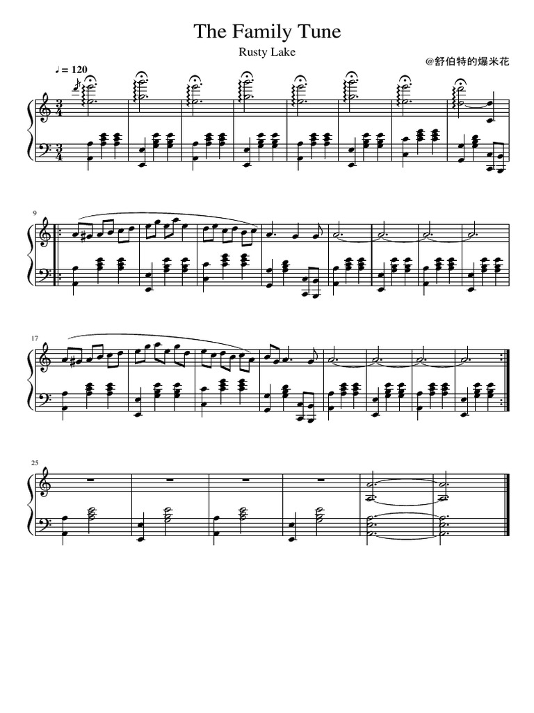 The Family Tune Piano Solo | PDF