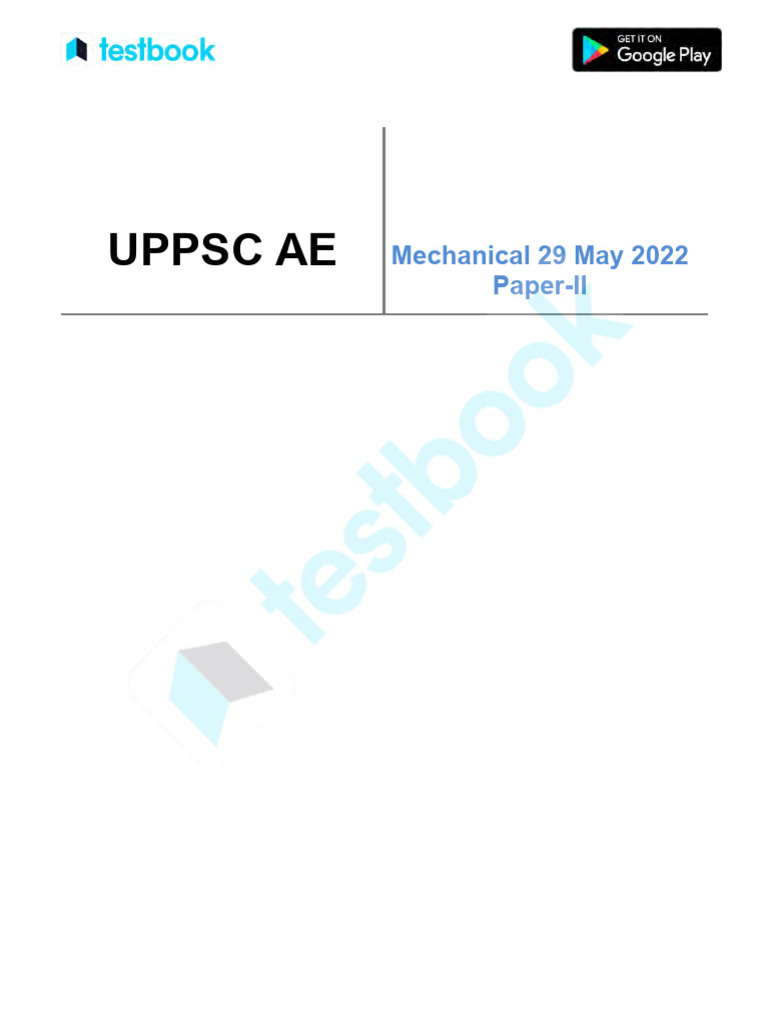 UPPSC AE Mechanical 2022 Paper II | PDF