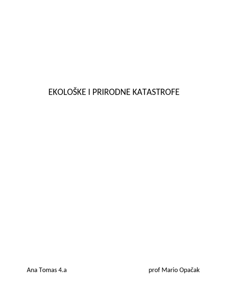 Ekološke I Prirodne Katastrofe | PDF