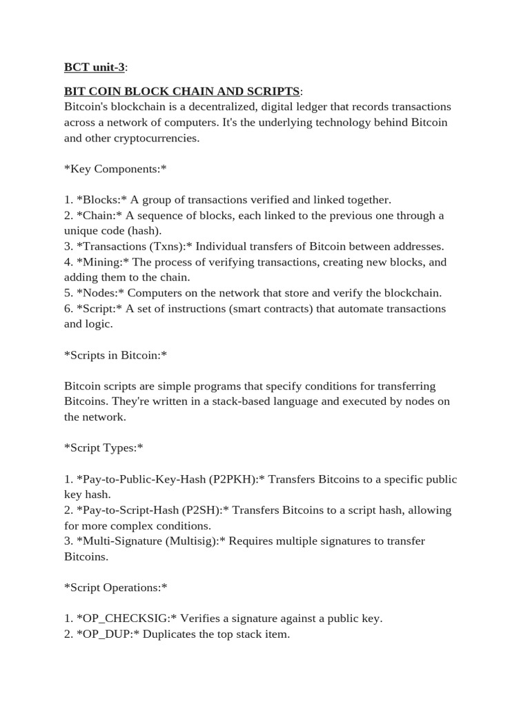 BCT unit-3 | PDF | Key (Cryptography) | Cryptocurrency