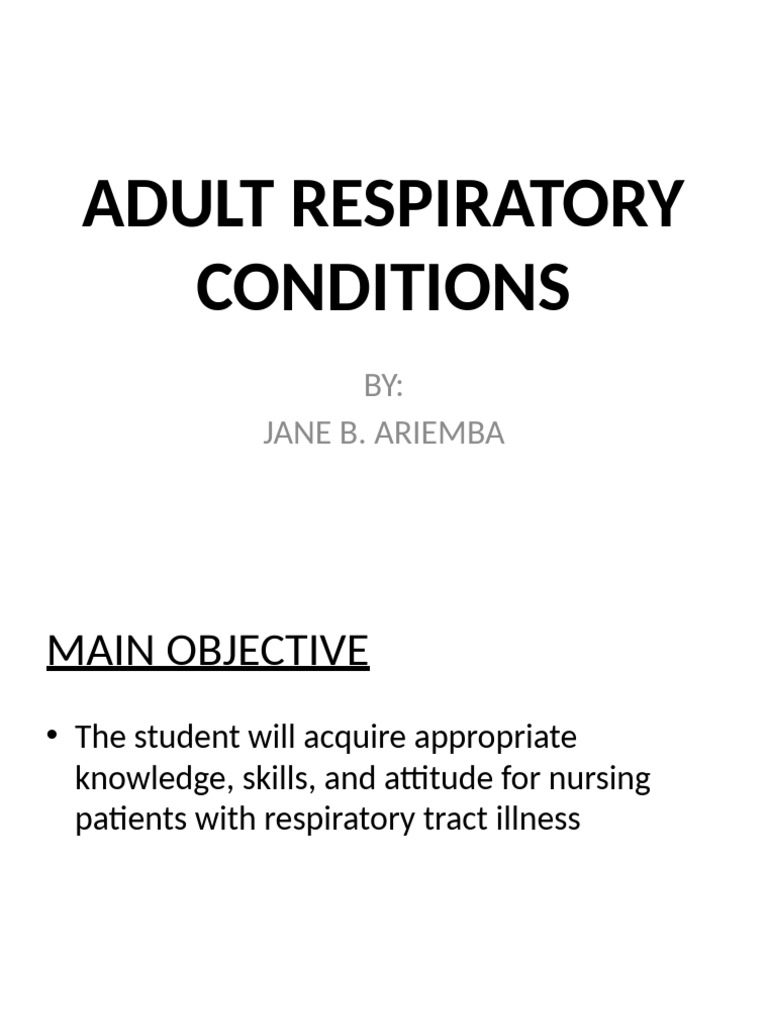 Overview of Adult Respiratory Conditions | PDF | Asthma | Pneumonia