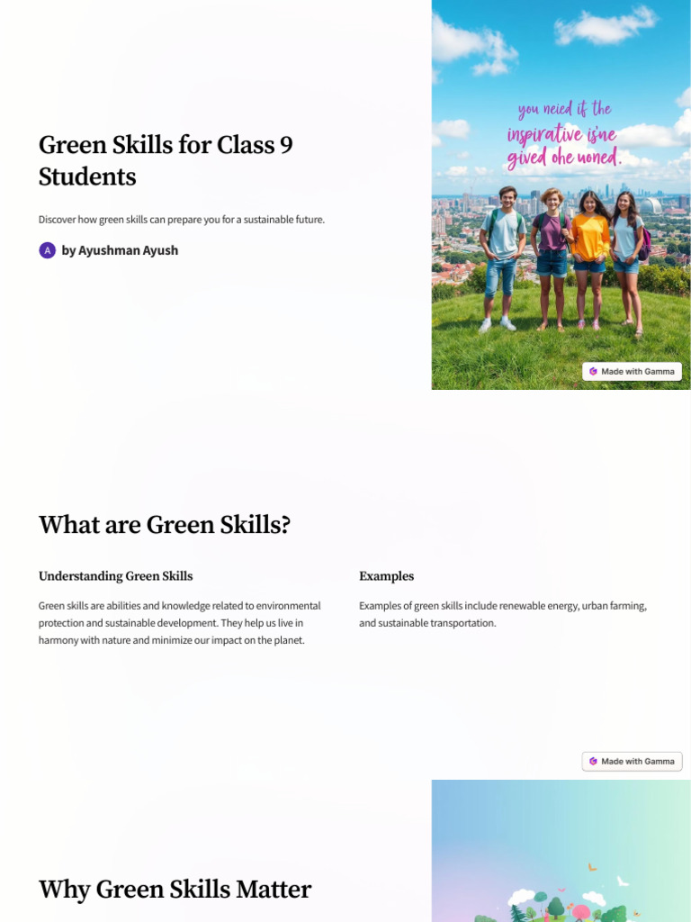 Green Skills For Class 9 Students | PDF | Renewable Energy | Recycling
