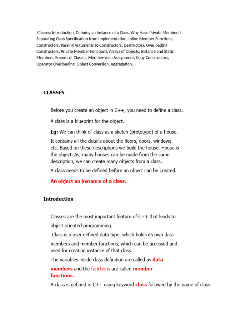 C++ - CLASSES | PDF | Class (Computer Programming) | C++