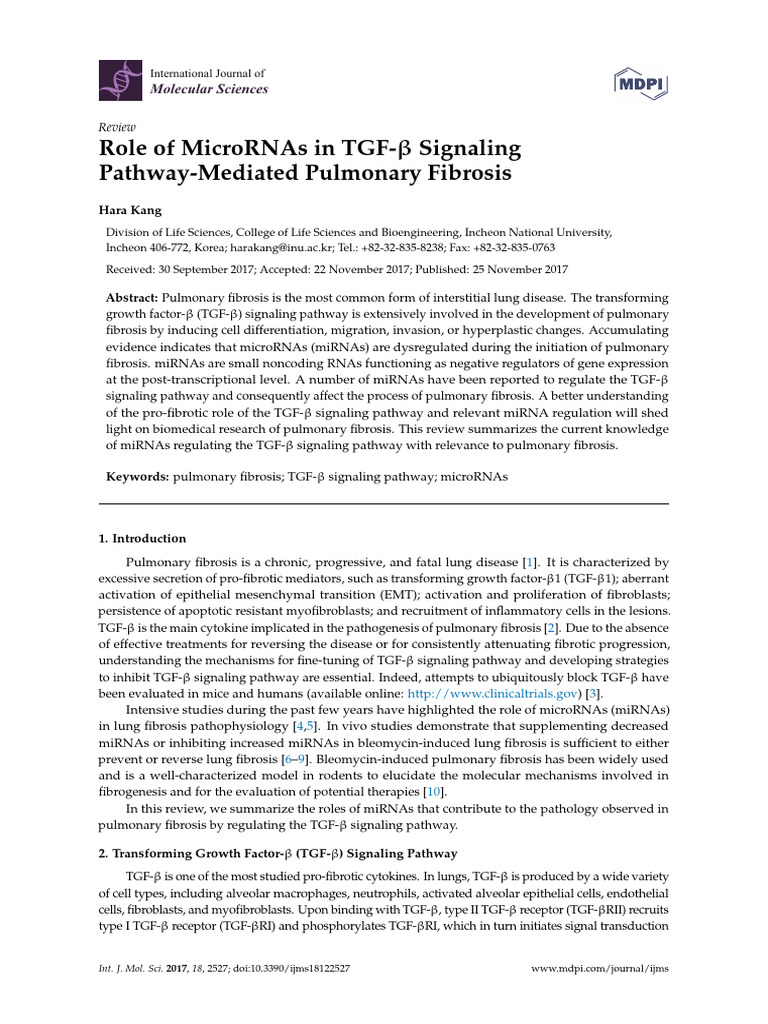 2017-Role of MicroRNAs in TGF-β Signaling Pathway-Mediated Pulmonary ...