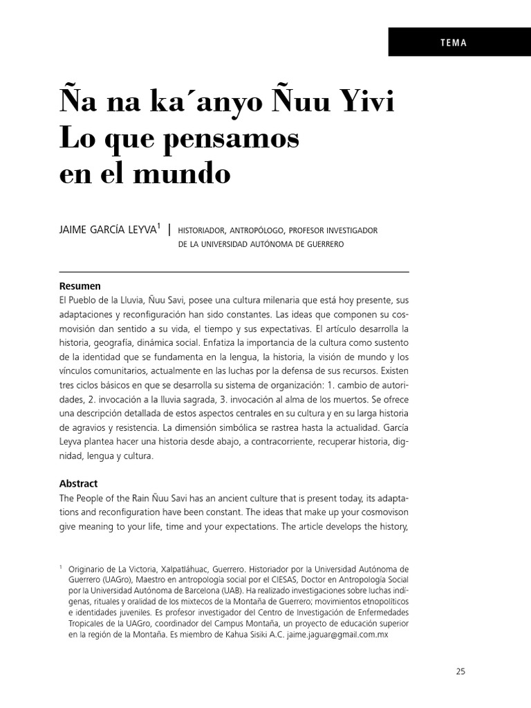 Cultura y resistencia del Ñuu Savi | PDF | Rituales | Migración humana