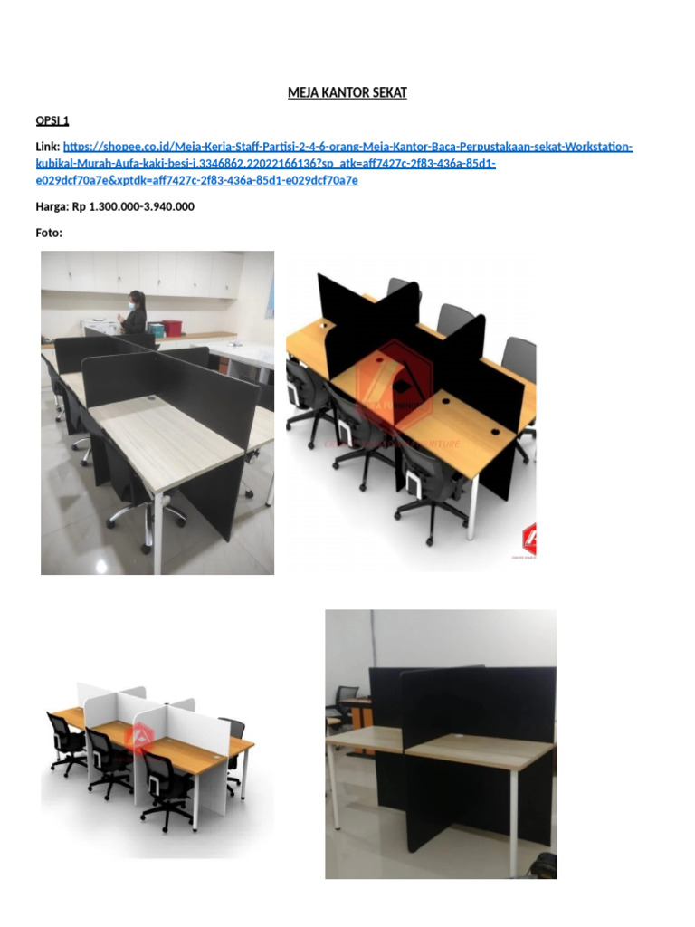 Referensi Meja Partisi | PDF