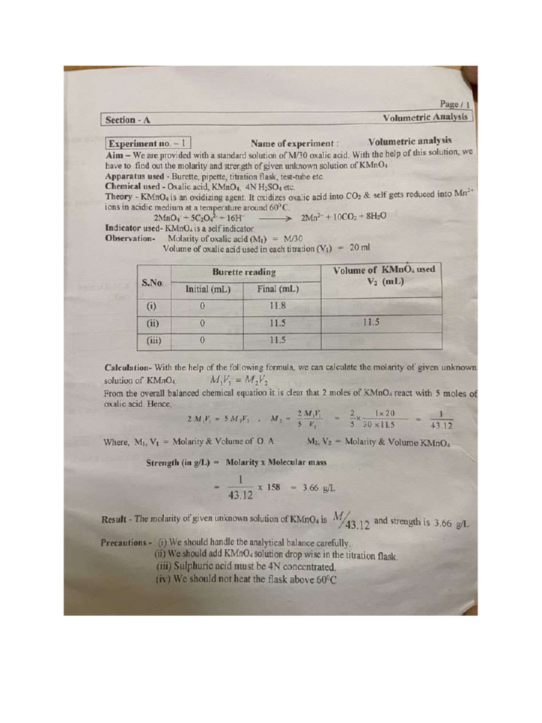 Chemistry Practical file | PDF