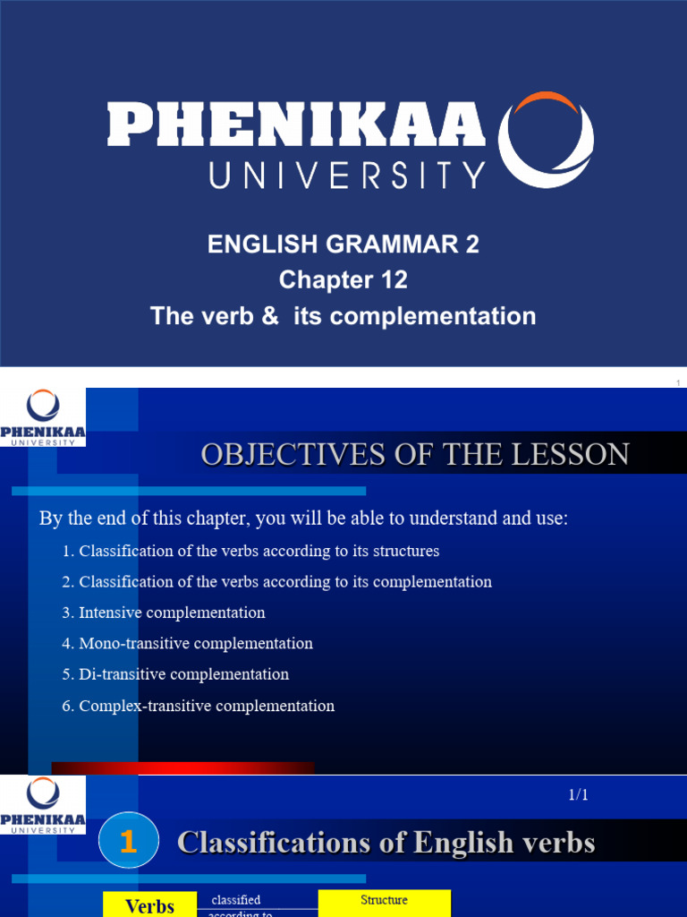 Chapter 12. The Verb and Its Complementation | PDF | Clause | Verb