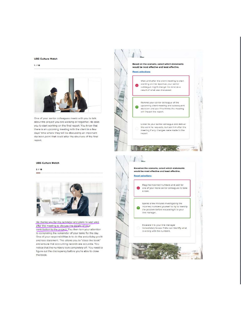 ubs culture match（原题但是顺序打乱） | PDF