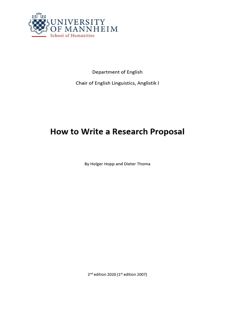 How To Write A Research Proposal 2020 | PDF | Hypothesis | Methodology