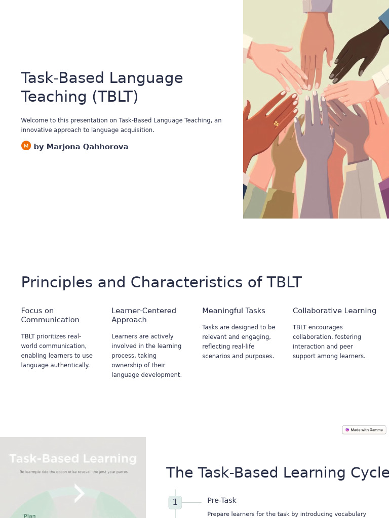 Task Based Language Teaching TBLT | PDF | Learning | Language Education
