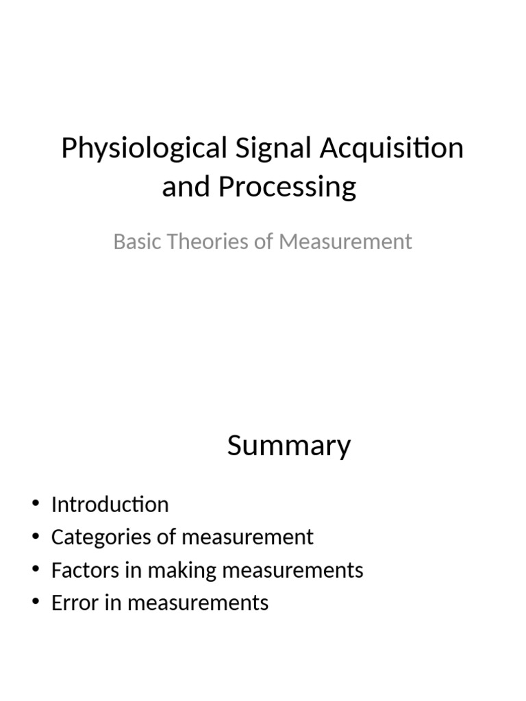 Lecture 1 - Basic Theories of Measurement | PDF | Accuracy And Precision | Measurement