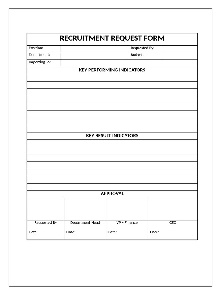 Recruitment Request Form Template | PDF