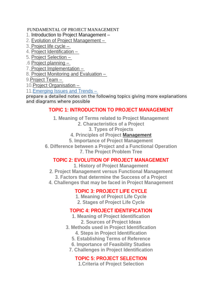 FUNDAMENTAL OF PROJECT MANAGEMENT | PDF | Project Management | Feasibility Study