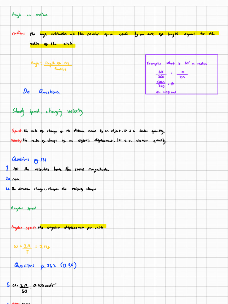 Circular Motion Notes A Level Caie Pdf