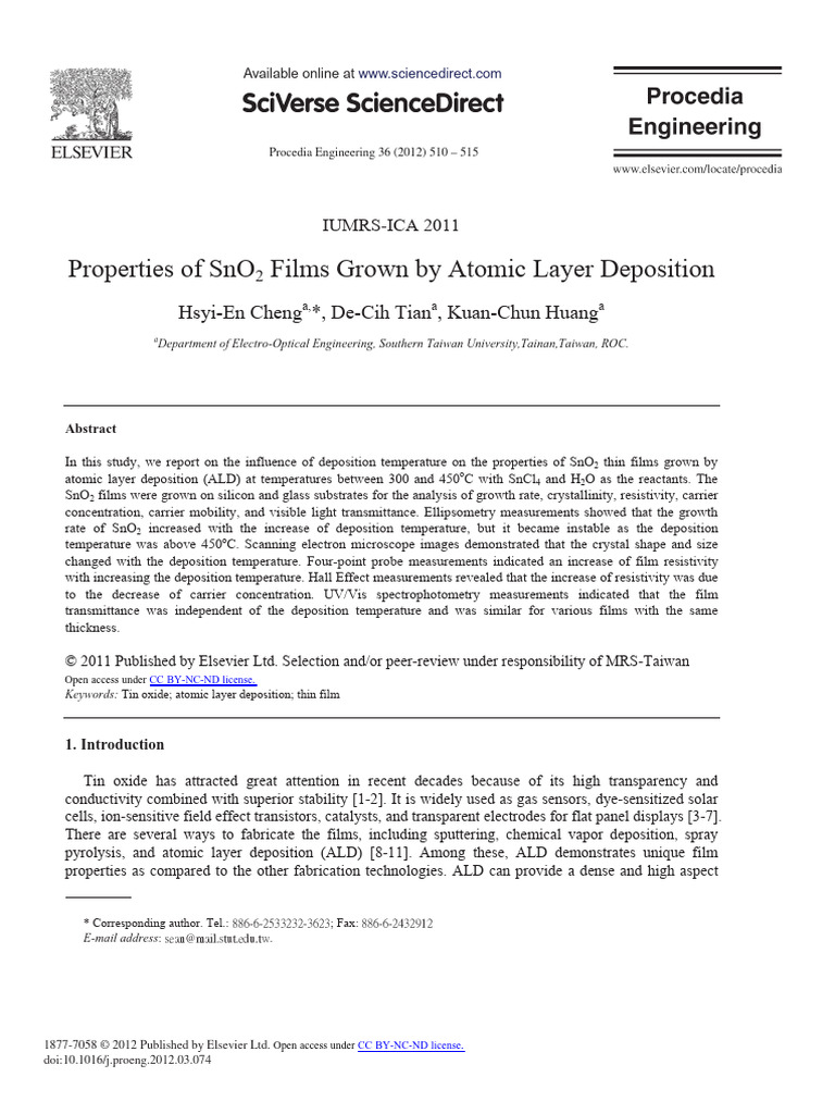 ALD- art | PDF | Electrical Resistivity And Conductivity | Thin Film