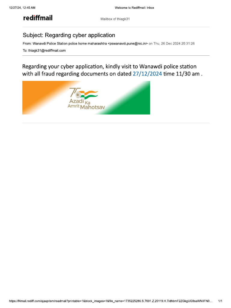 Wanawadi Police Station 1 | PDF
