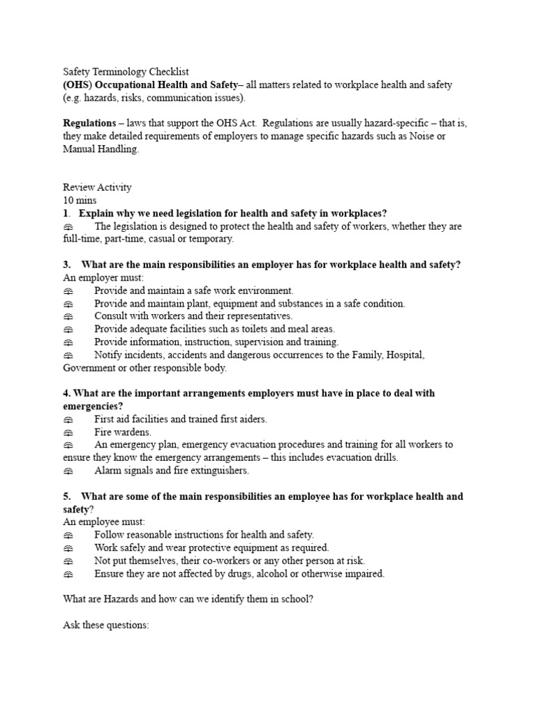 Workplace Safety Terminology Guide | PDF | Occupational Safety And ...
