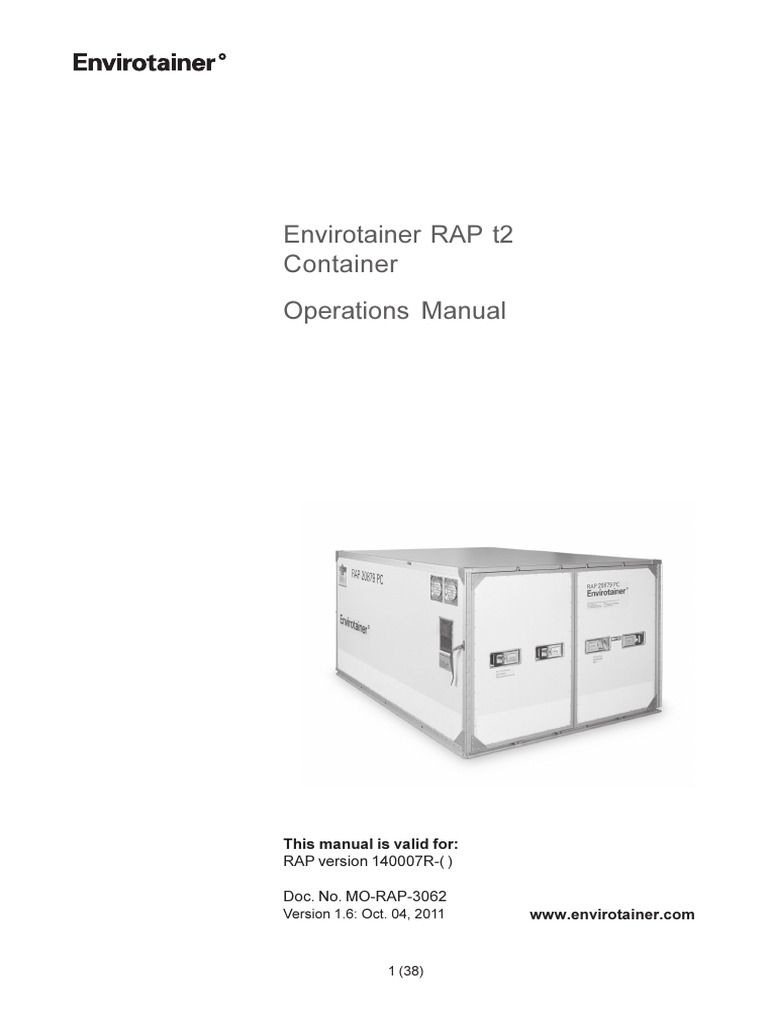 Envirotainer_OpManRAPt2 | PDF | Cargo | Hypothermia