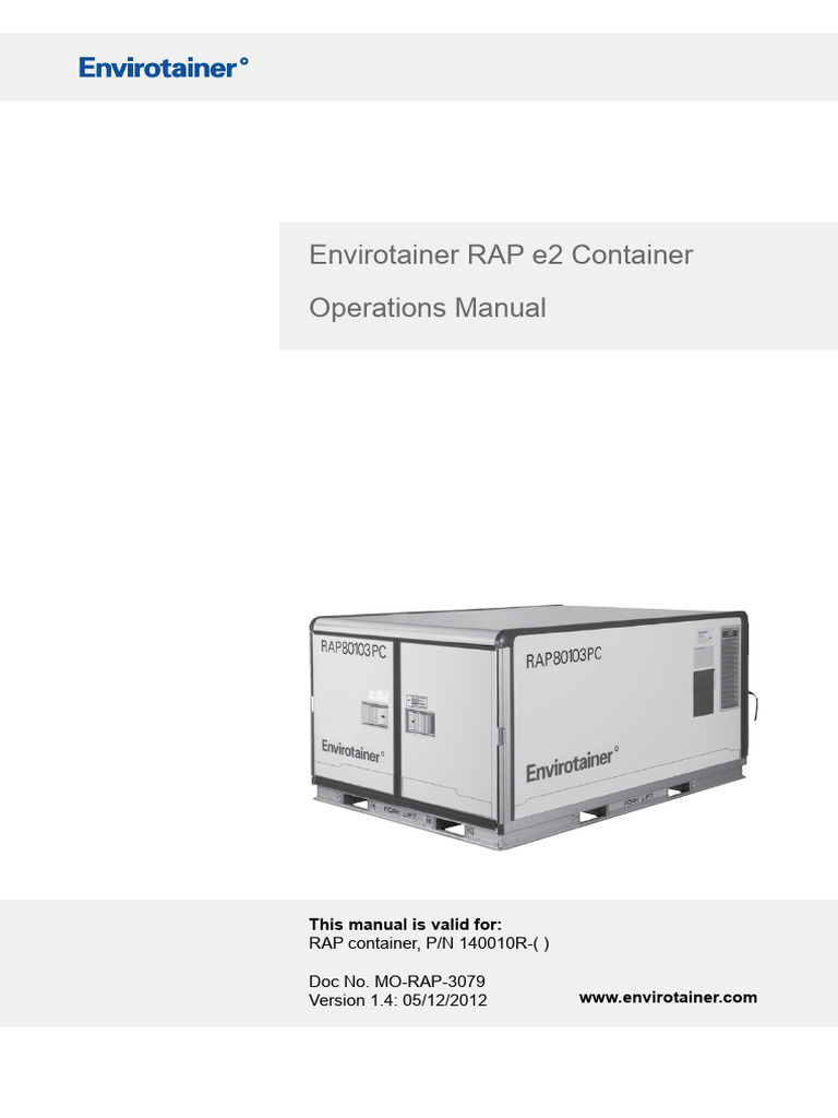 Envirotainer OpManRAPe2 | PDF | Cargo | Hypothermia
