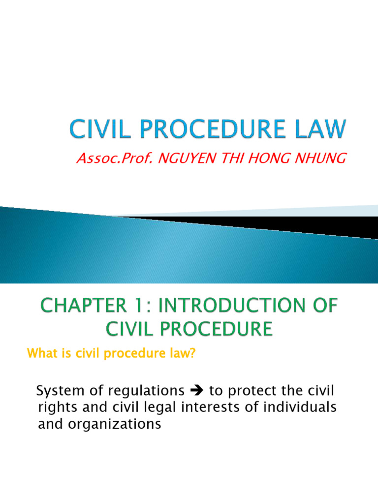 Chapter 1 - General Introduction of Civil Procedure Law | PDF | Trials ...