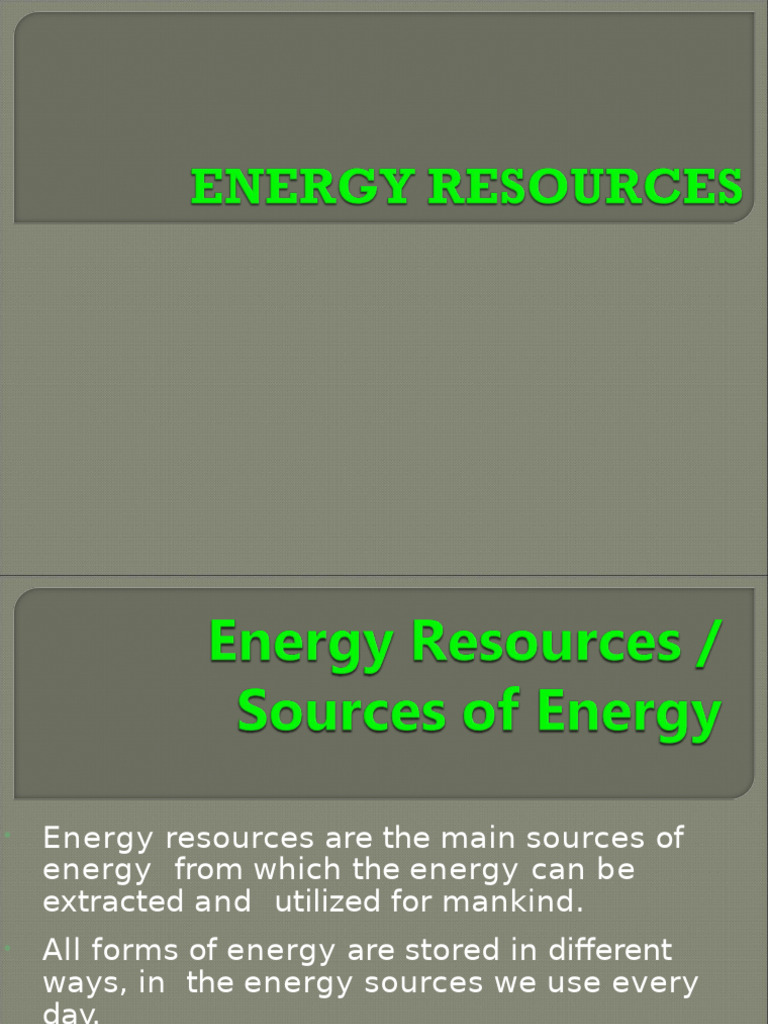 Unit - 3 - Energy Resource | PDF | Fuels | Coal