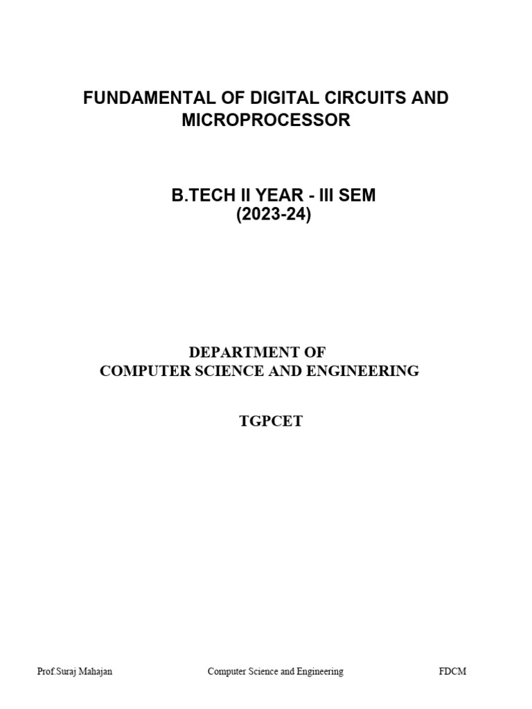 Fdcm 12345 Unit | PDF | Subtraction | Digital Electronics