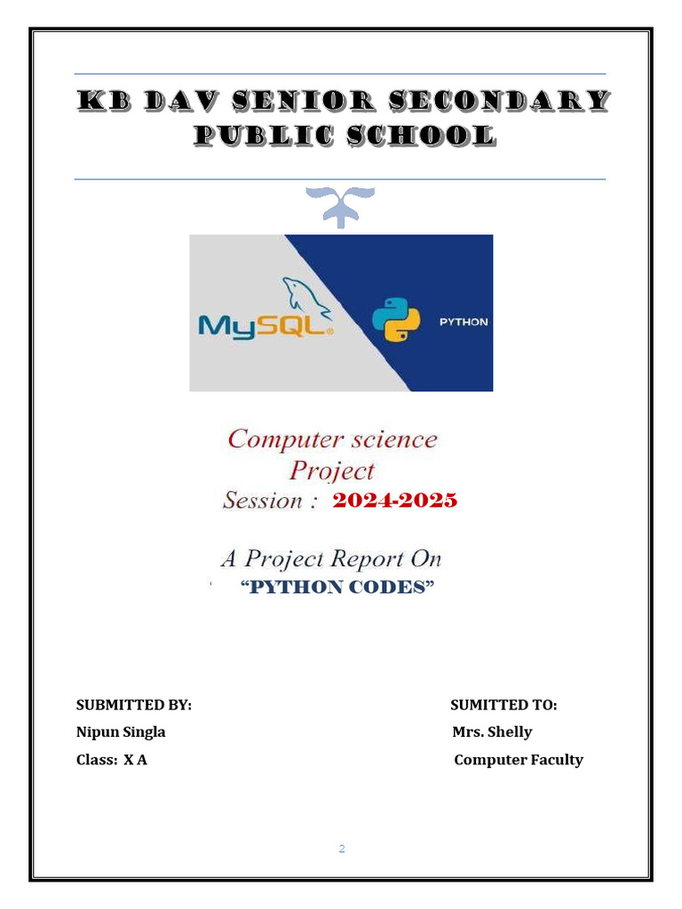 My-CS-Project-2023(Title Page) (1) - Copy | PDF