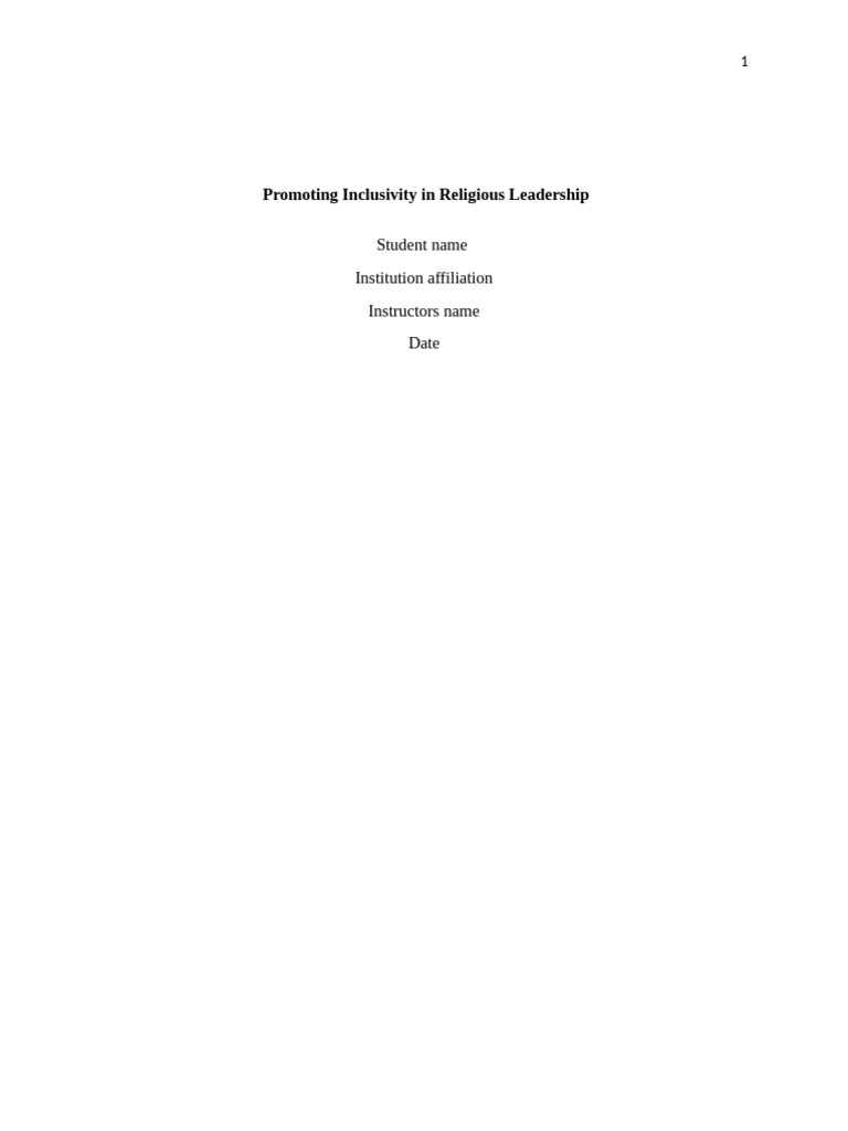 Promoting_Inclusivity_in_Religious_Leadership[1] | PDF | Human ...